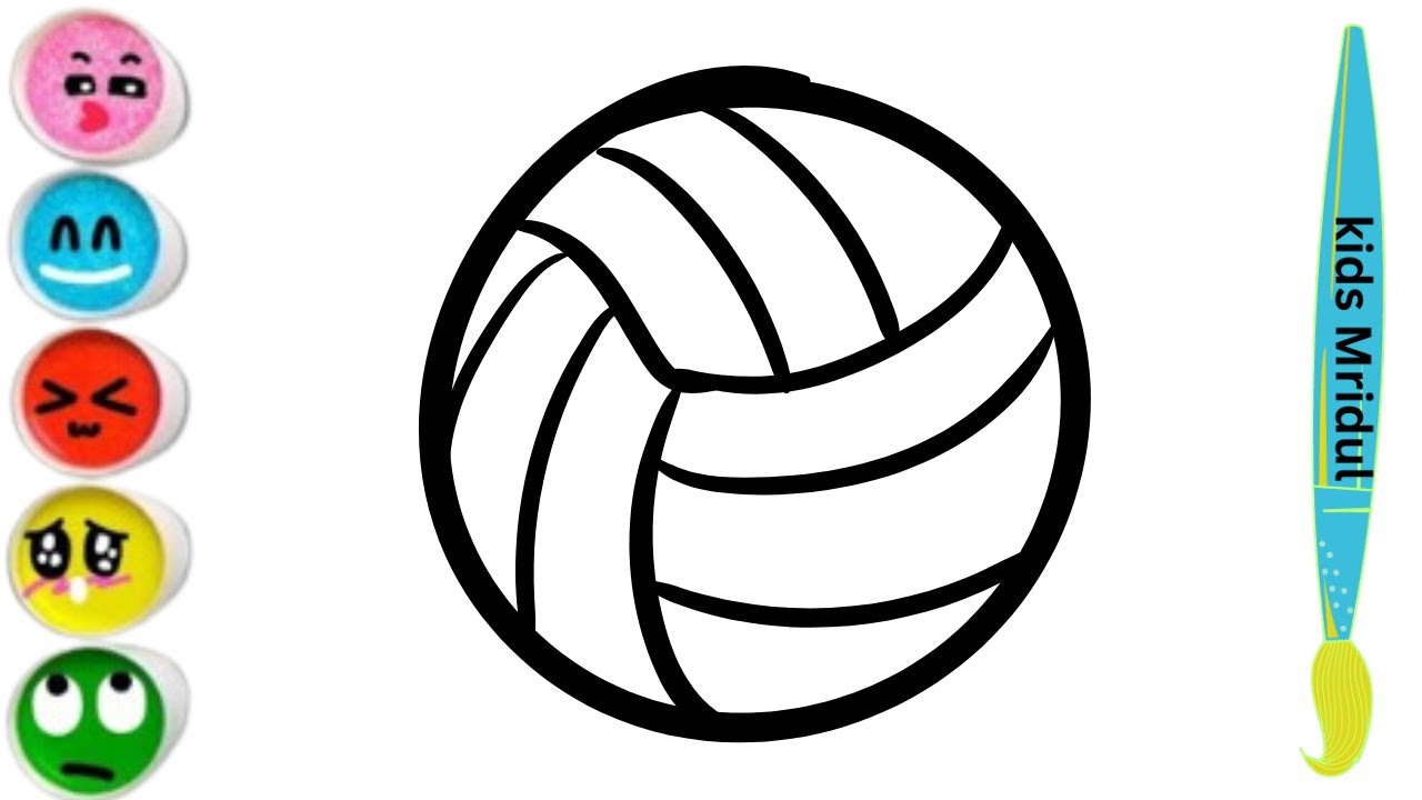 How to draw Volleyball step by step easy drawing - YouTube