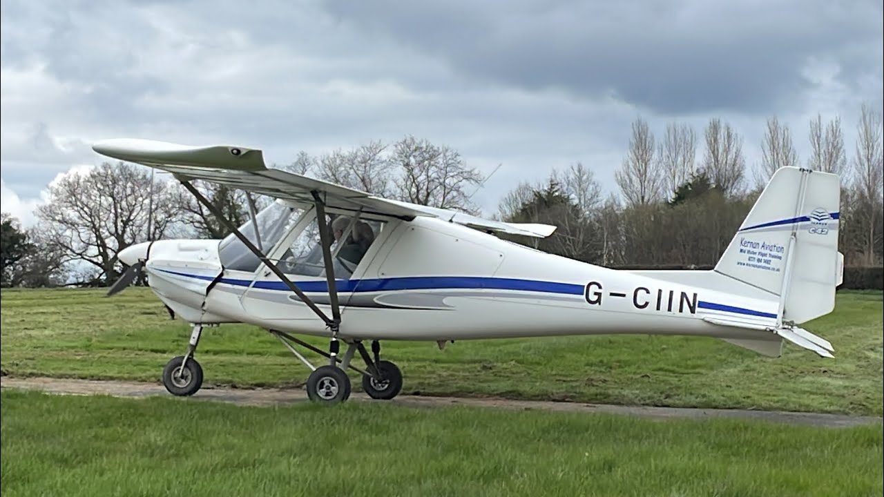 Ikarus C42 taxiing and backtracking at Tandragee (taxi video of the one ...