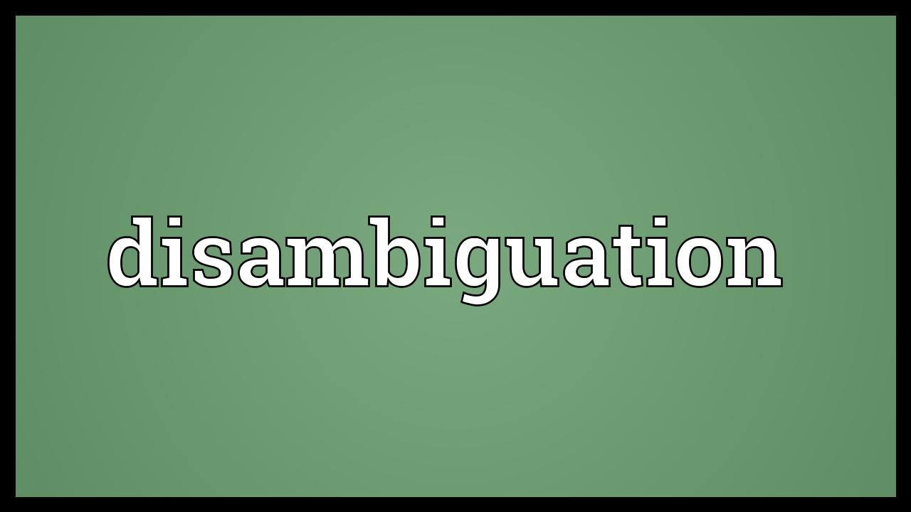 Disambiguation Meaning - YouTube