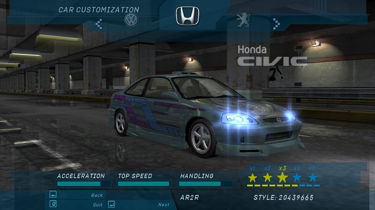 Need for Speed: Underground — Honda Civic Si (EM1) (Al) - YouTube