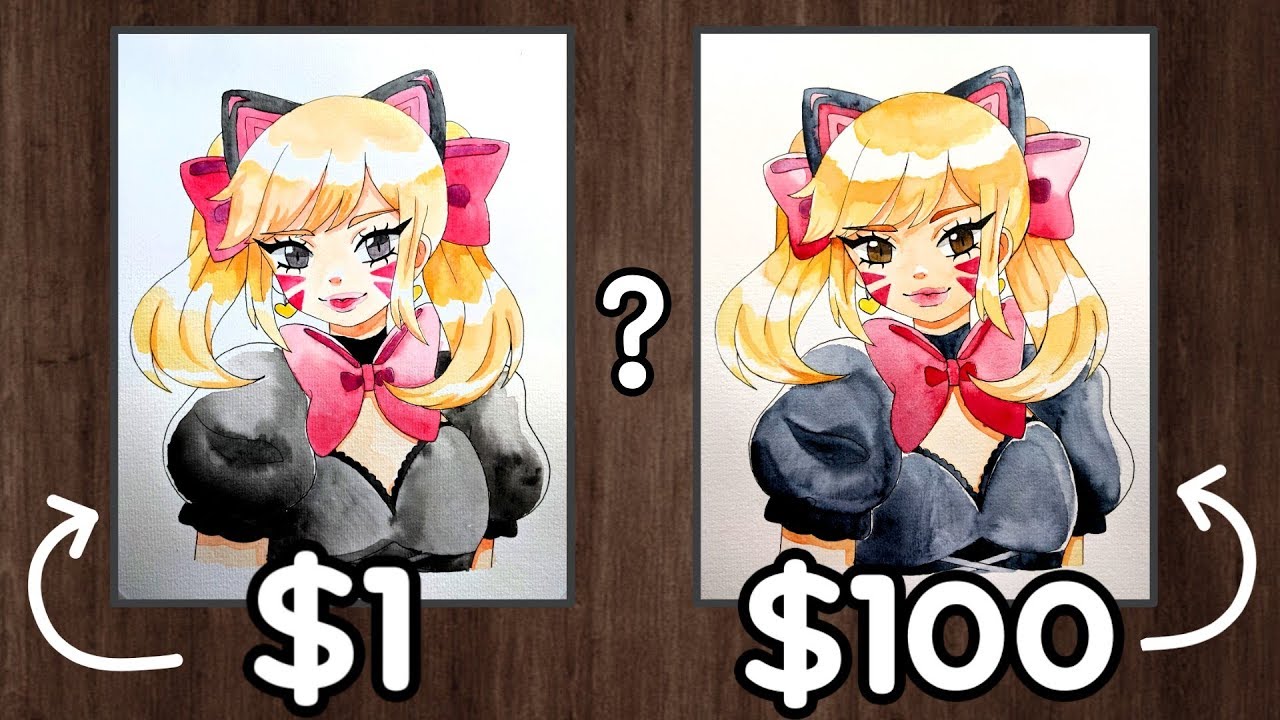 $1 vs $100 WATERCOLORS!! || Dollar Store vs. Expensive! ☆ - YouTube