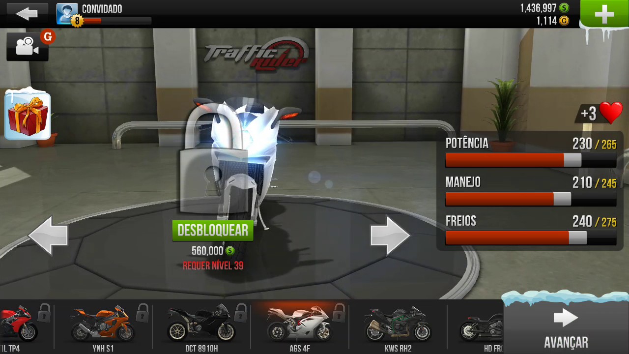 Traffic rider comprando e modificando a nova moto AGS 4F + Top Speed ...