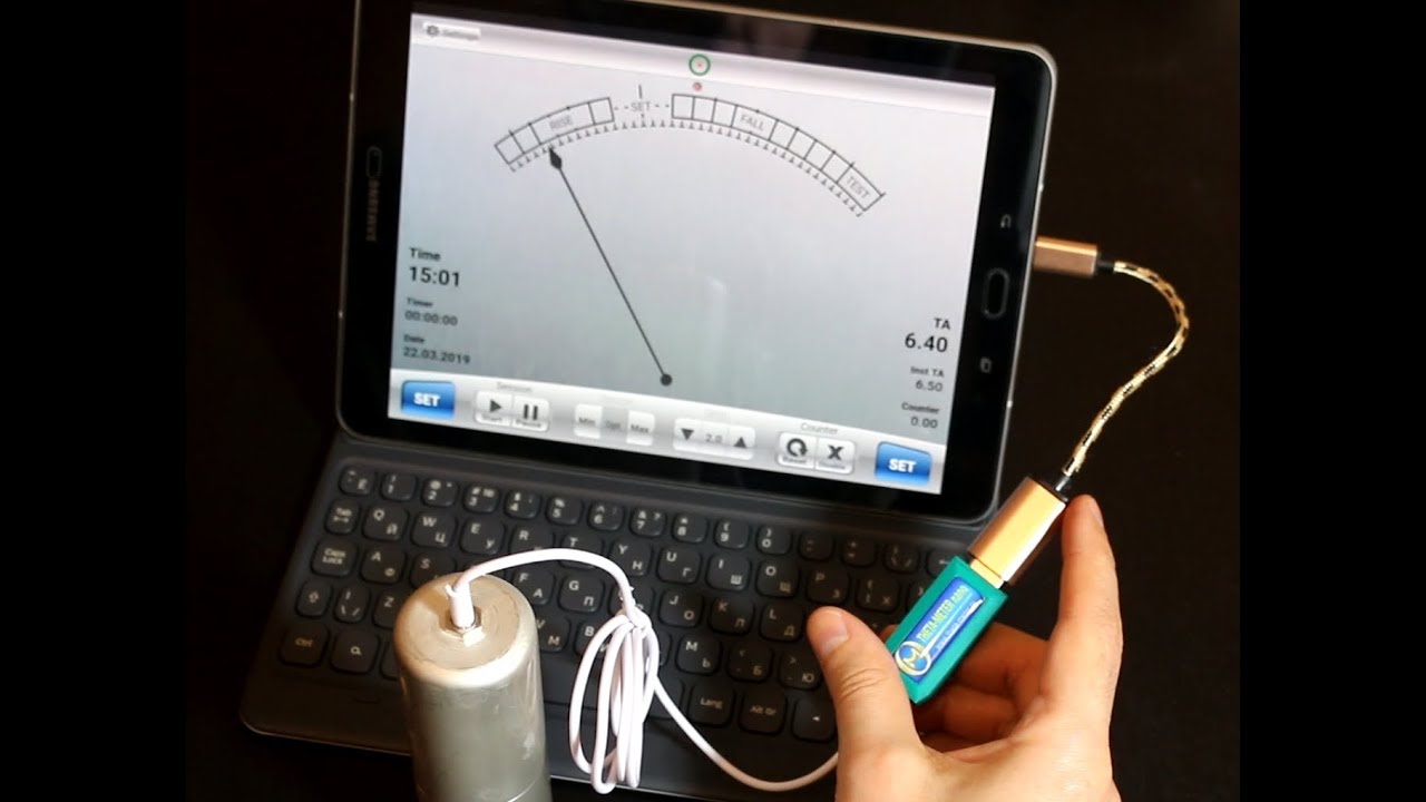 Android program for USB Theta-Meter - YouTube