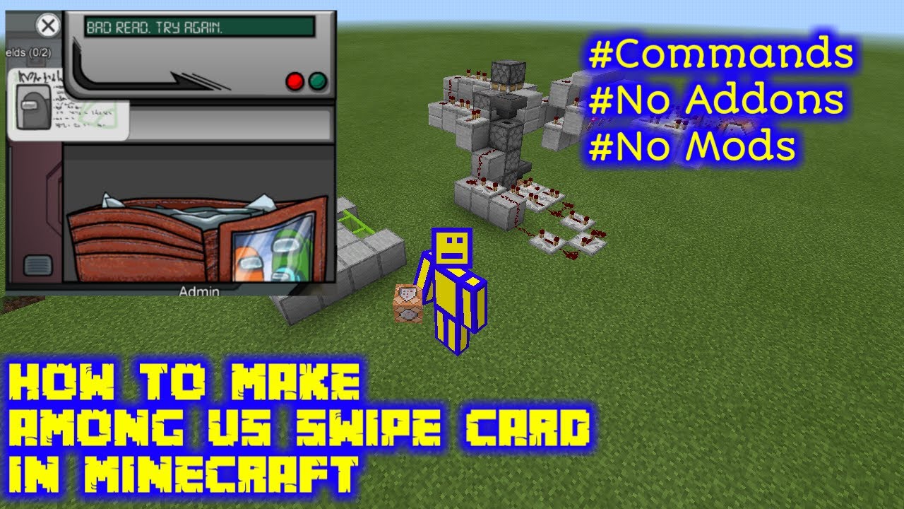 how to make among us swipe card in minecraft - YouTube