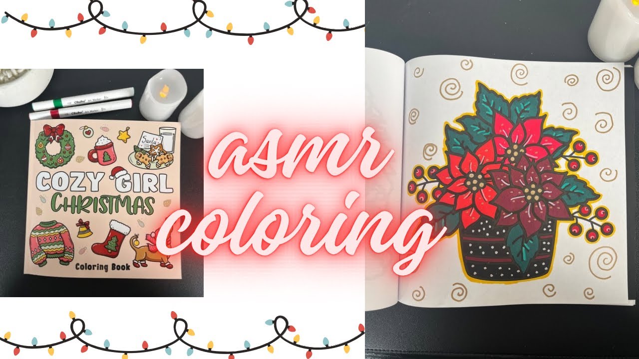 🎄asmr coloring/cozy girl christmas colouring book/art therapy ...