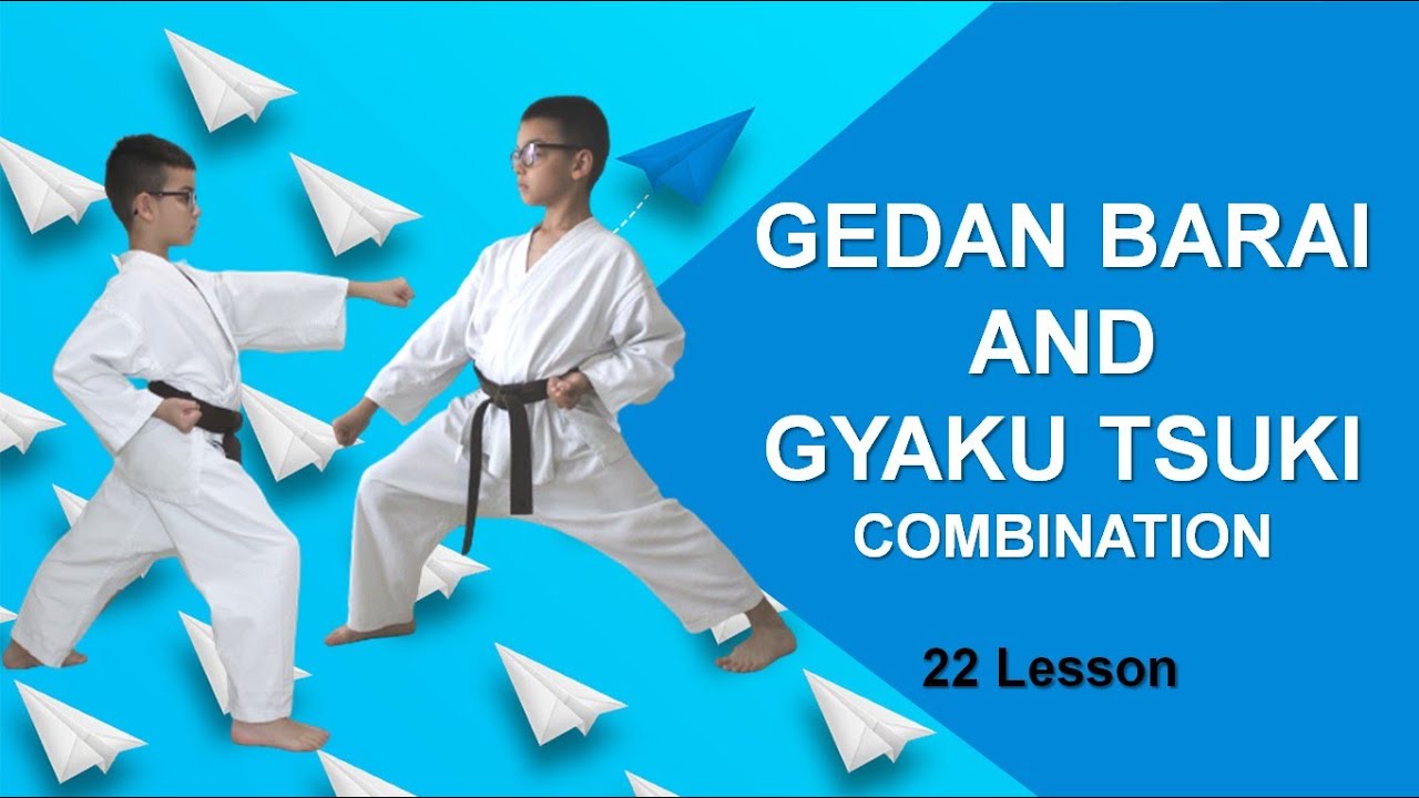 Gedan barai and Gyaku tsuki combination - YouTube