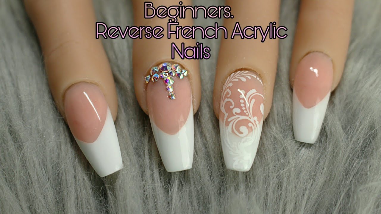 Beginners French Tip Acrylic Nails | Easy Glam Wedding Nails - YouTube