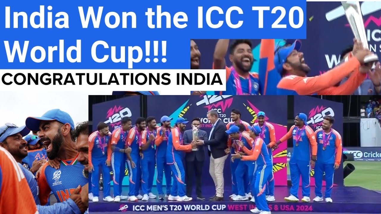India Won T20 World Cup 2024 Final : Congratulations Team India 🇮🇳 ...