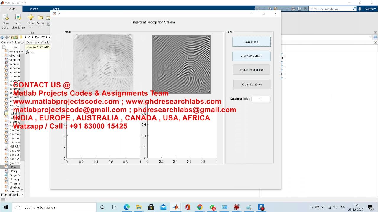 Fingerprint recognition system | matlab www.matlabprojectscode.com ...