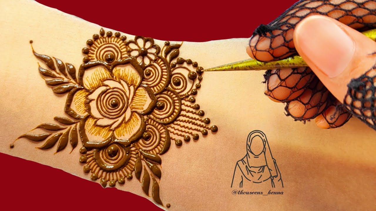very Beautiful Latest Rose Khafeef Henna Design for hands | Beautiful ...