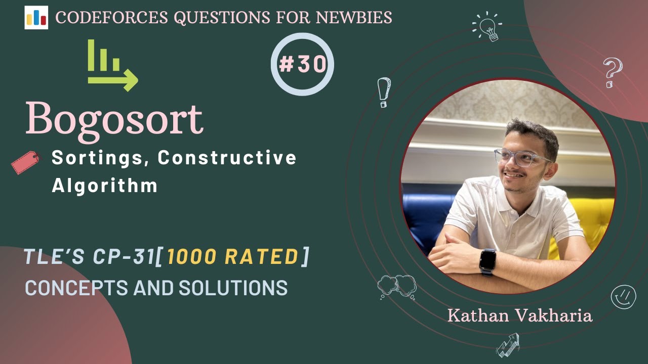 Bogosort | Codeforces | @TLE_Eliminators 's CP31 | 1000 Rated | Q-30 ...