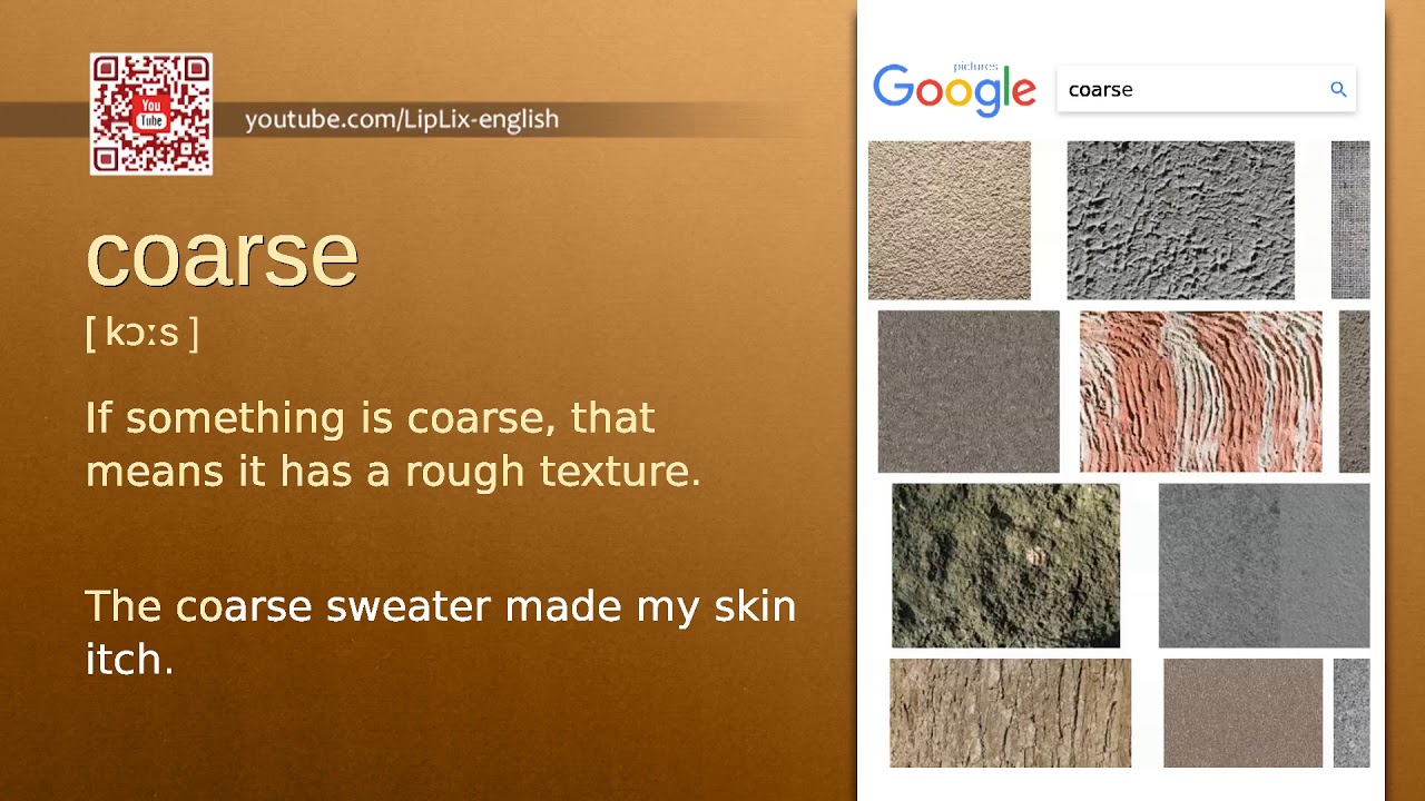 Coarse : C1 level english vocabulary lesson, www.LipLix.com - YouTube
