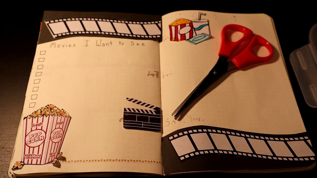 ASMR Bullet Journal "Movies I Want To See" Spread Planner Ideas - YouTube