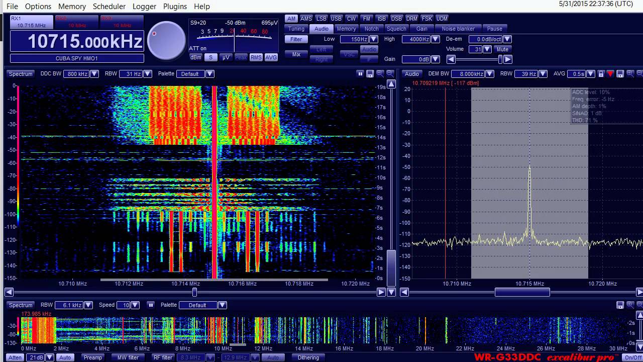 10715 KHZ HMO1 Cuba Spy Numbers. Winradio Excalibur Pro - YouTube