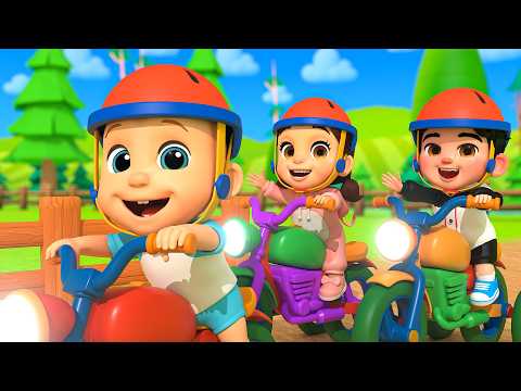 Racing Playtime with Farm Animals Nursery Songs | Wheels Go Round Newborn Rhymes | LuLu Melon