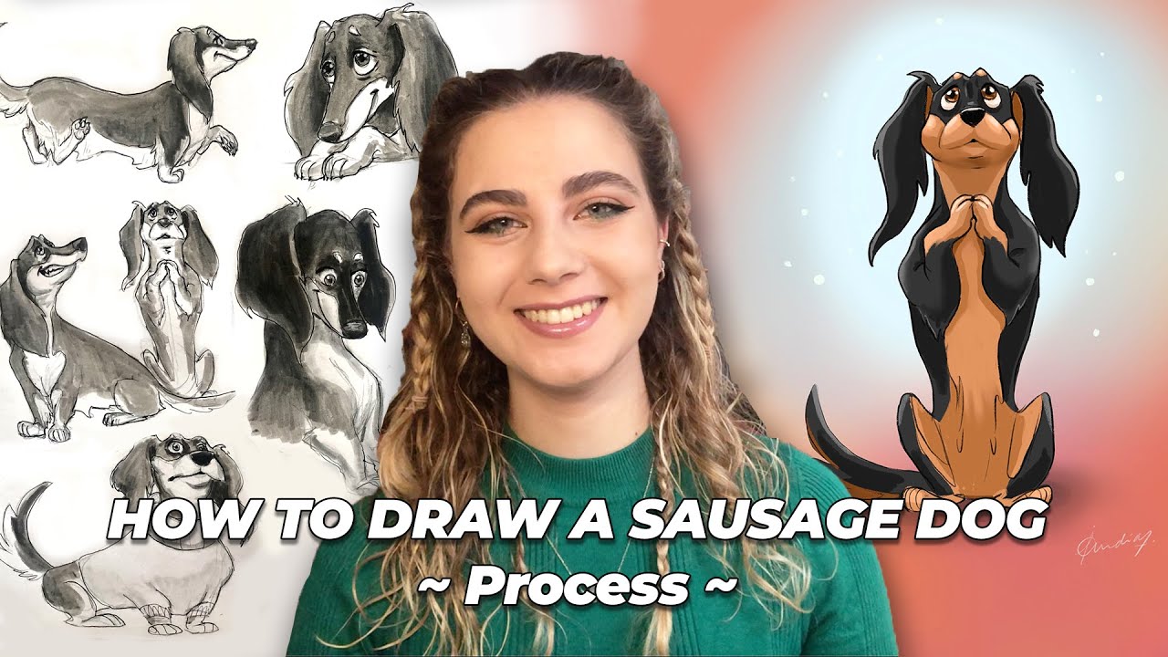 How To Draw A Sausage Dog Character Exploration Sketch To Digital Painting Process In s how-to-draw-a-sausage-dog-character-exploration-sketch-to-digital-painting-process-in-s