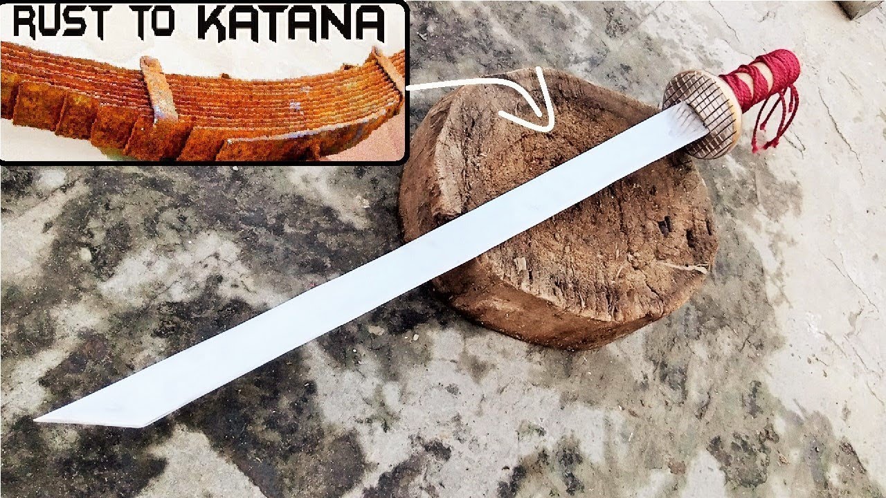 Forging KATANA sword Out Of Old Rusty TONG - Sword Making - YouTube