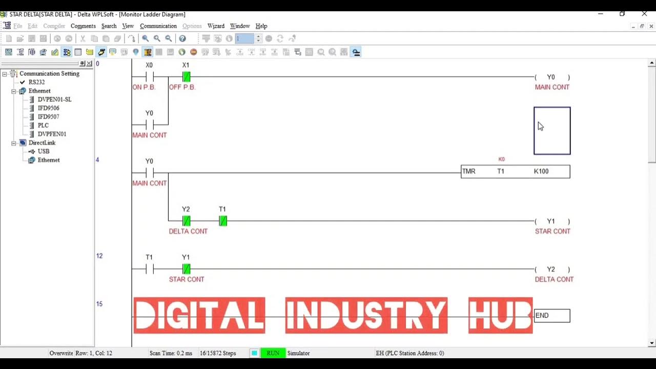 PLC ladder of star delta program in delta plc #automation #plc #delta # ...