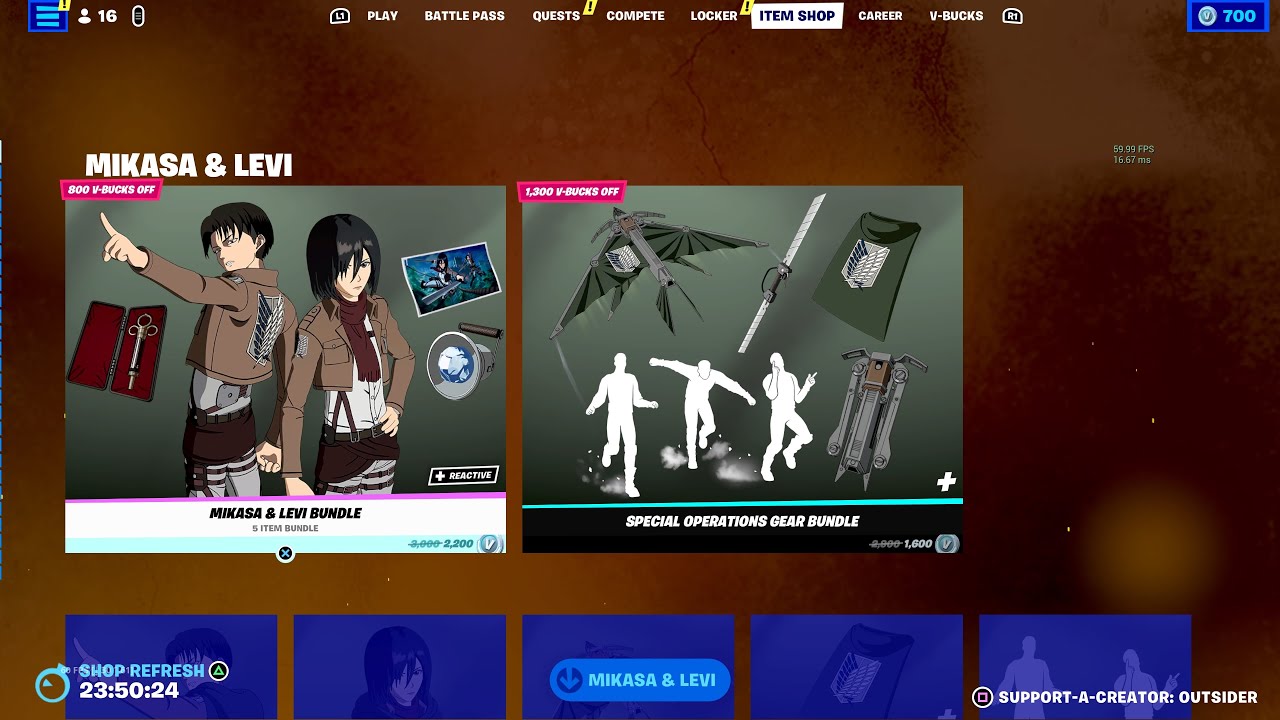 *NEW* ATTACK ON TITAN SKINS, S.T.A.R.S TEAM BUNDLES,FAE BALLET BUNDLE ...