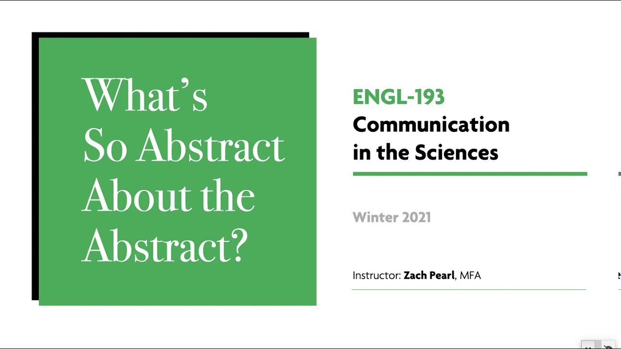 Whats So Abstract About the Abstract? Pt.1 - YouTube