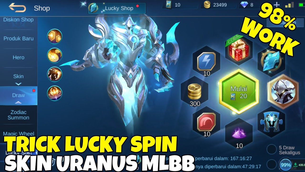 TRICK LUCKY SPIN SKIN URANUS MLBB TERBARU - YouTube
