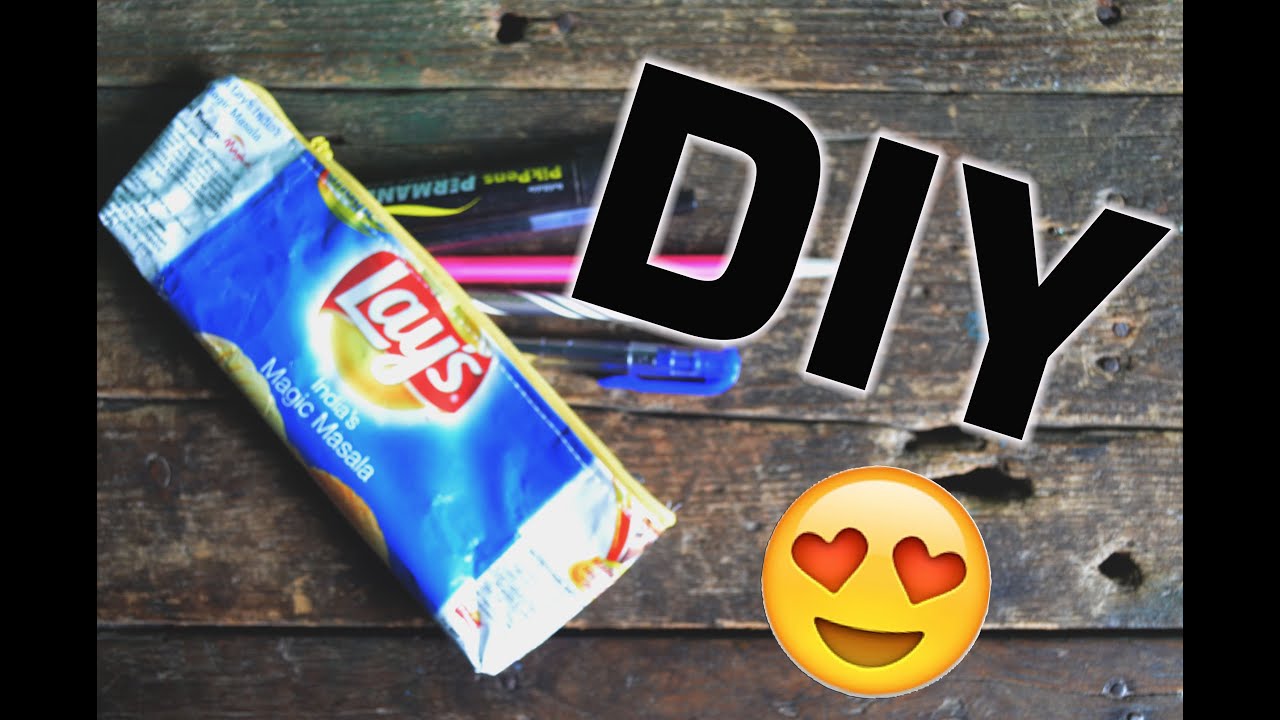 DIY: UPCYCLE CHIP BAG PENCIL POUCH - YouTube