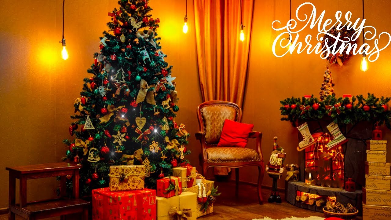 Cozy Christmas Music With Fireplace - Christmas Ambience - Relaxing ...