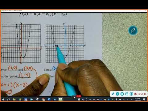Writing factored form given the zeros of a quadratic - YouTube