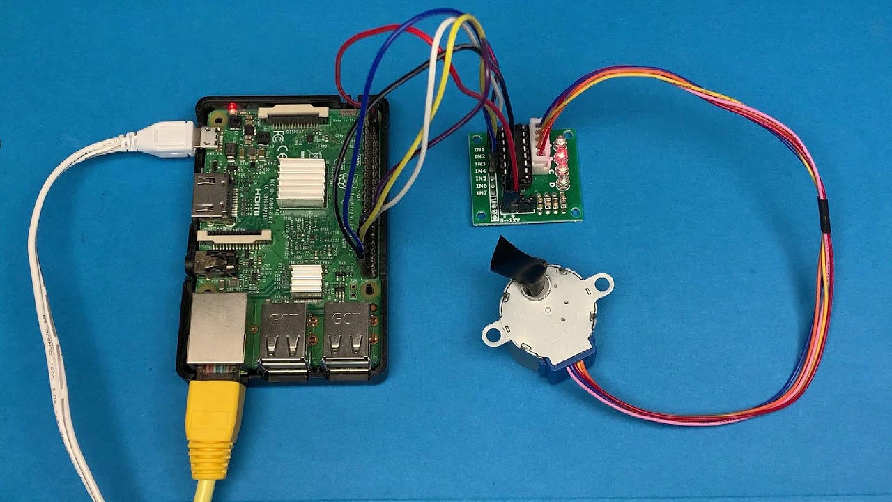 Raspberry Pi - Stappenmotor (28BYJ-48 & ULN2003) - YouTube
