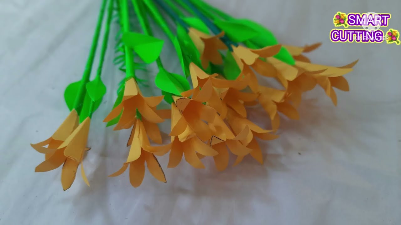 How to Make Trumpet Flowers from Origami Paper - YouTube