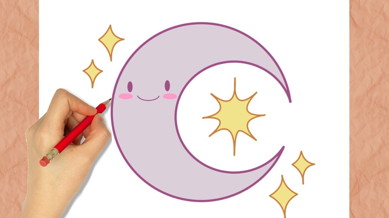 How to Draw The Moon Kawaii - YouTube
