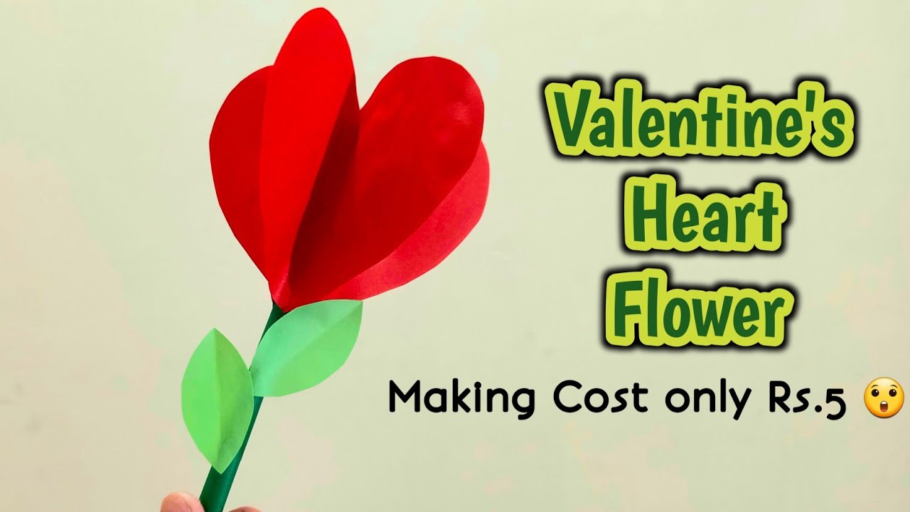 Simple Heart Flower - valentine flower Arrangements / Rose / Paper ...