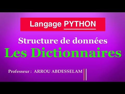 Structure de données Dictionnaire en PYTHON - YouTube