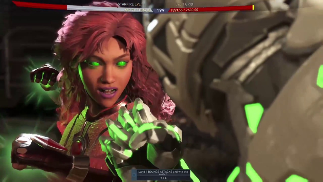 Starfire vs Grid - Injustice 2 Multiverse Boss Fight [HD] - YouTube