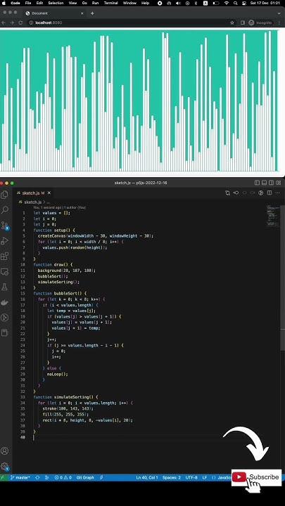 How to Bubble sort using p5.js | Simulate Sort Algorithm EP-1 - YouTube
