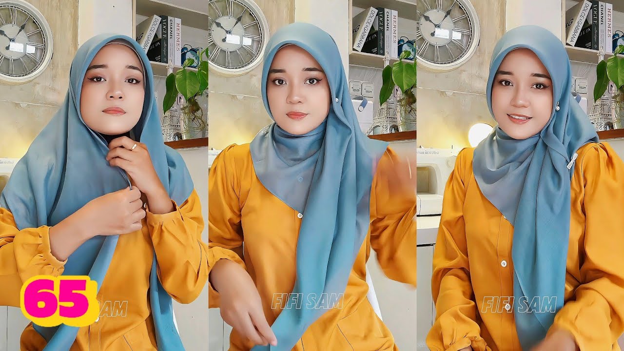 TUTORIAL HIJAB SEGI EMPAT MUDAH DAN RAPI HANYA 3 MENIT - YouTube