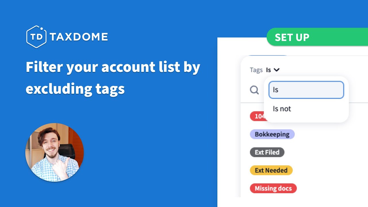 Exclude option in filtering your accounts by tags - YouTube