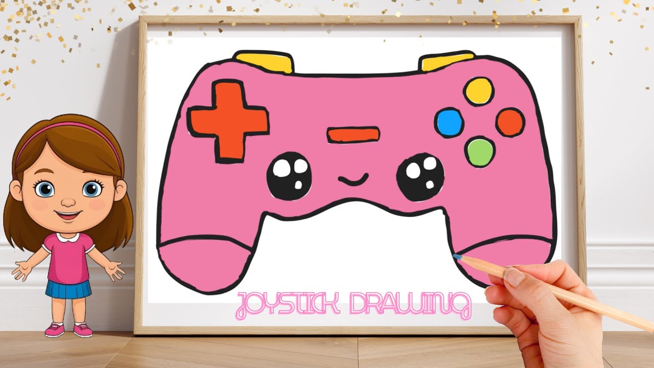 How to Draw a Cute Gaming Joystick – Easy Cartooning & Drawing Tutorial ...