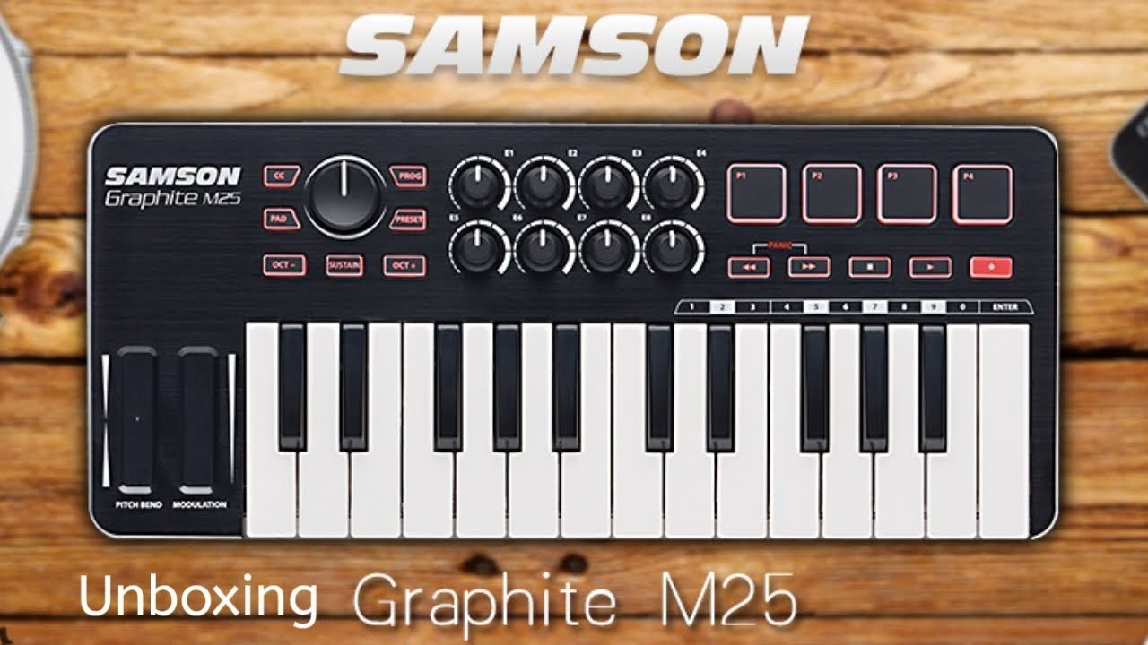 Samson Graphite M25 Mini USB MIDI Keyboard Controller - YouTube