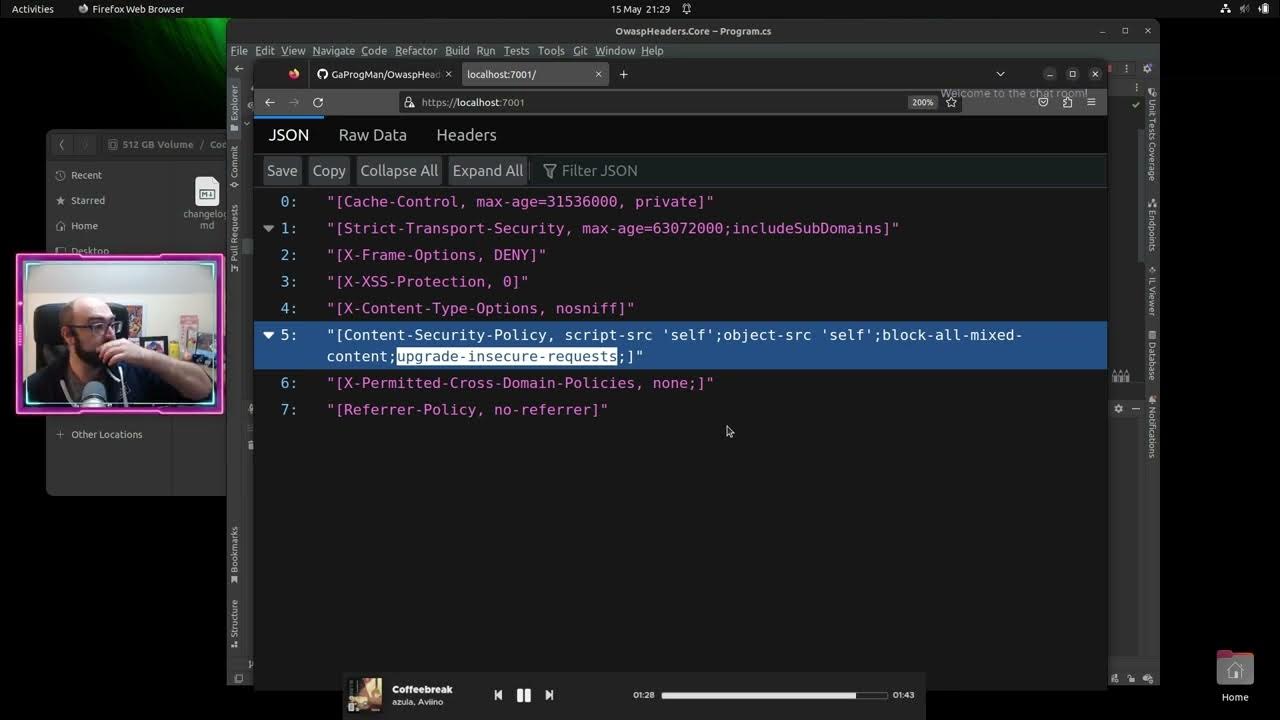 May 15th, 2023 PM - Working on OwaspHeaders.Core - YouTube