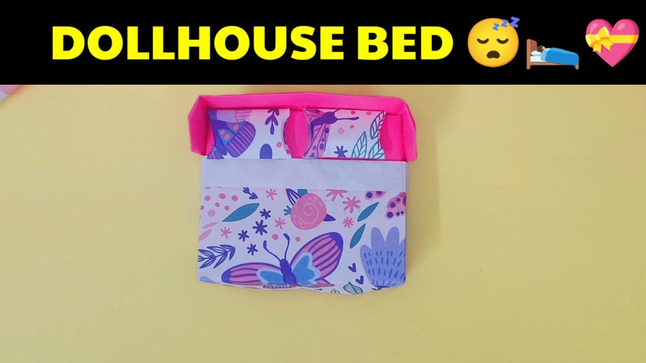 How to make Miniature Bunk Bed from Paper | DIY Barbie dollhouse bed ...