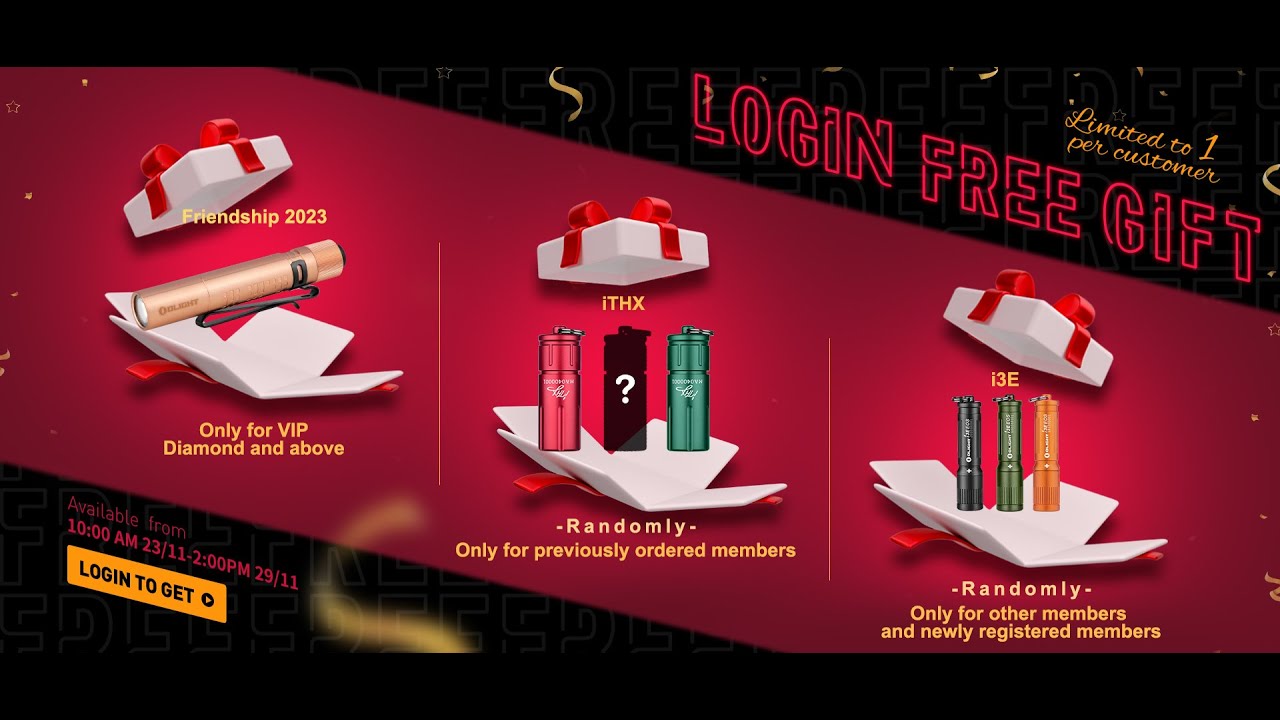 Olight FREE Login Gift - Black Friday - YouTube