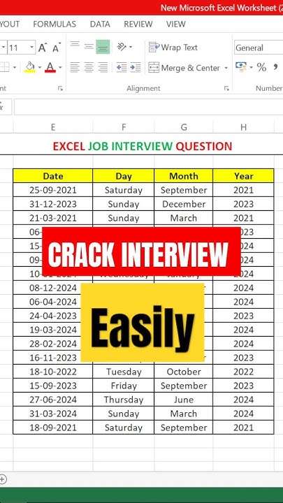 Ace Your Excel Job Interview with this Top Question! #exceltips #excelhacks #shorts #trending ...