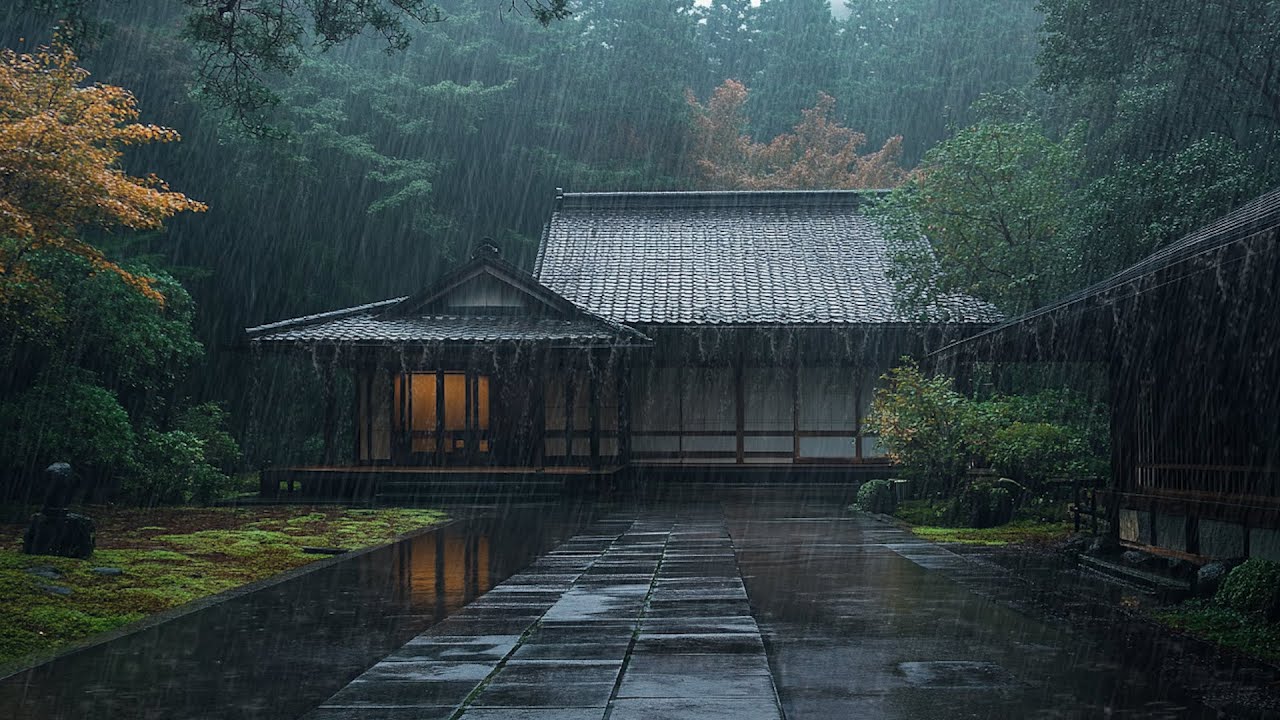 Cold Rain Sounds Outside - Warmth In The Familiar Porch Space - YouTube