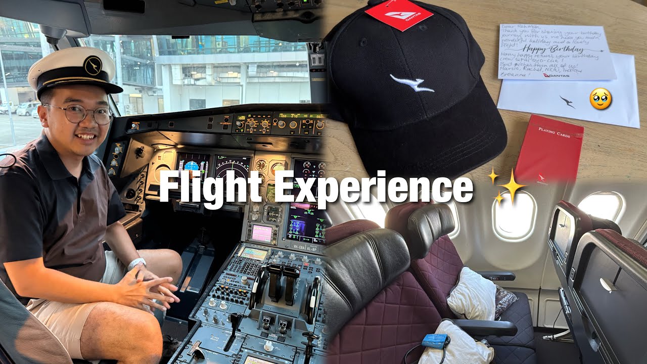BIRTHDAY FLIGHT 🎉 | Flying with Qantas from Sydney to Jakarta (QF41 ...