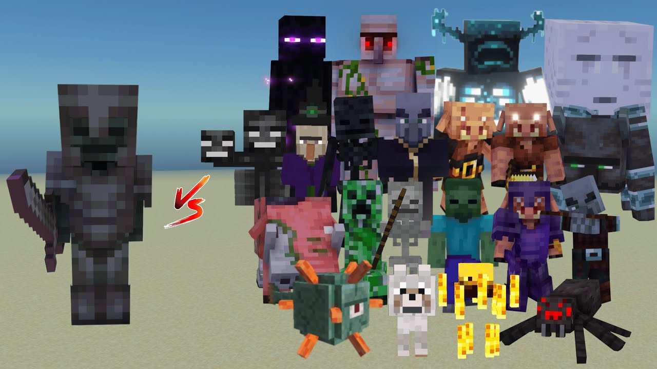 Netherite Skeleton Vs All Minecraft Mobs (Minecraft Bedrock Edition ...