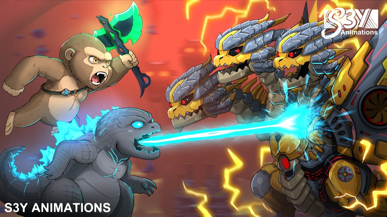 Baby Godzilla, Kong vs. Mecha-King Ghidorah – Animation 20 - YouTube