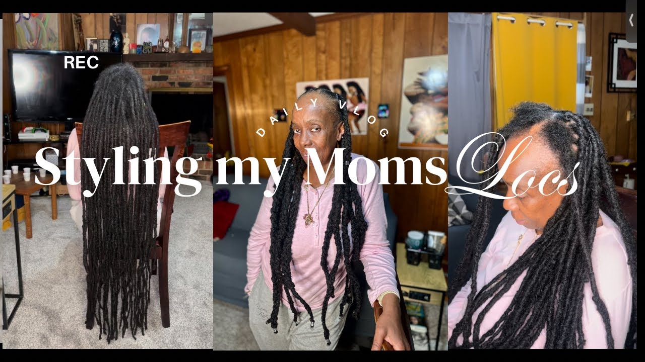 Twisting and styling MY Moms Locs - YouTube