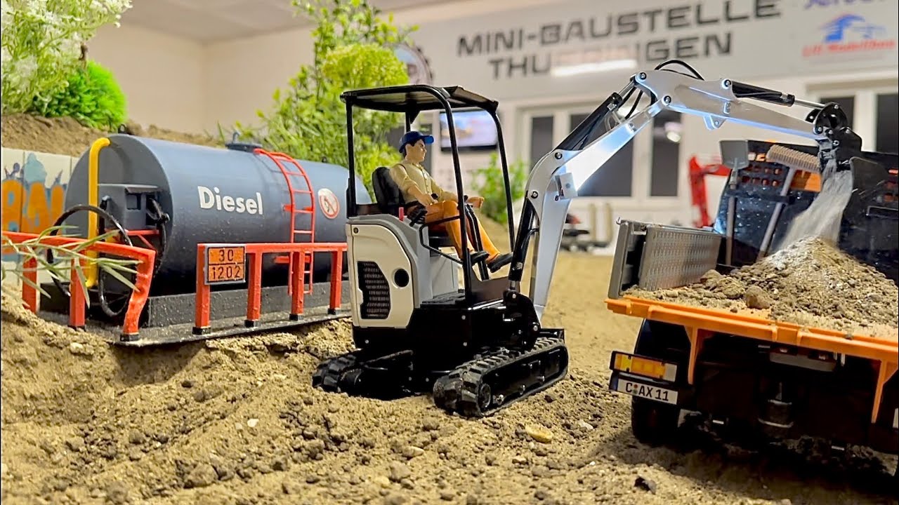 RC Bobcat E20 excavator & Mercedes Sprinter 4x4 MINI-BAUSTELLE ...