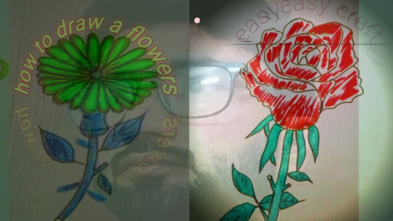 rose colour craft / how to draw a rose easy /aasan sa phool banana ...